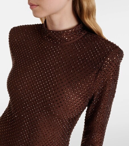 SELF-PORTRAIT Crystal-embellished Mesh Gown