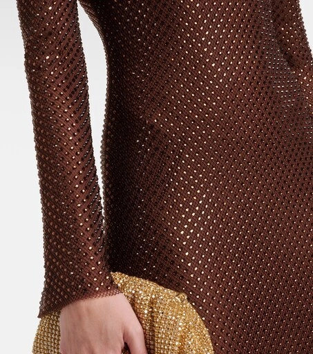 SELF-PORTRAIT Crystal-embellished Mesh Gown