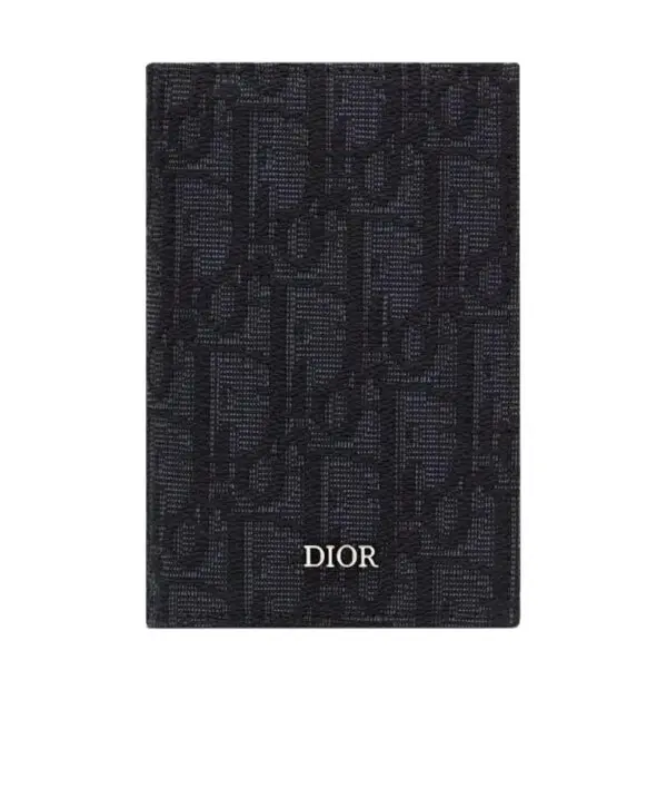 Dior Vertical Bifold Card Holder - Black