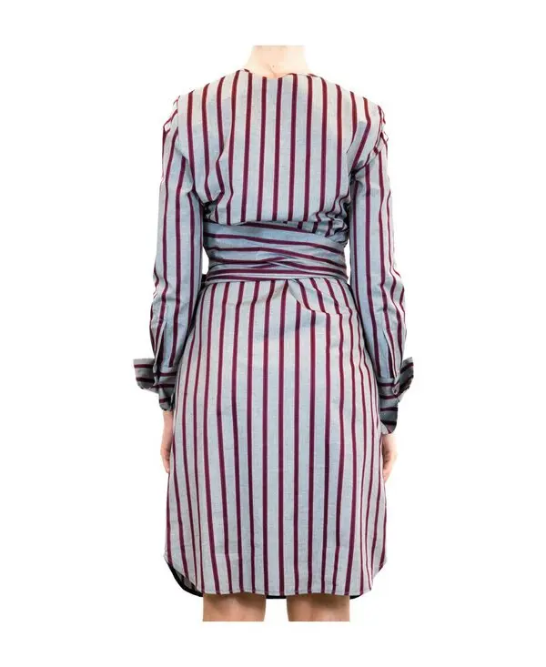 Victoria Beckham Striped Tie Detailed Wrap Skirt
