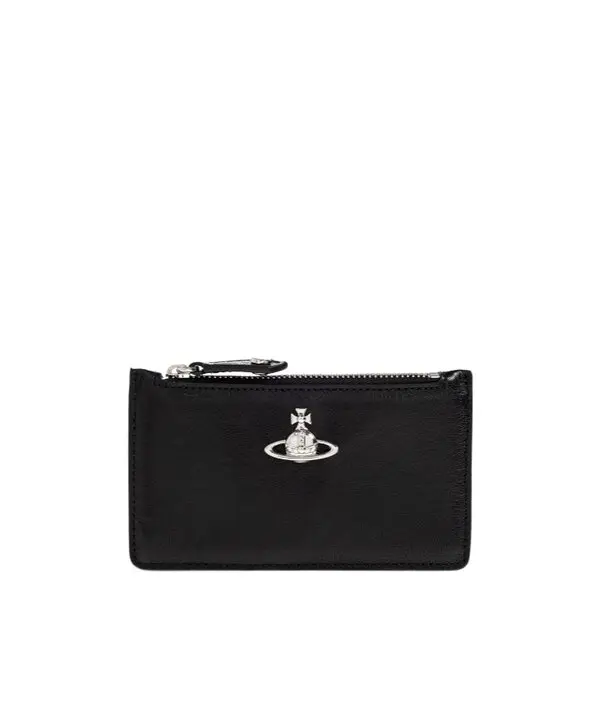 VIVIENNE WESTWOOD Logo Plaque Zipped Card Case