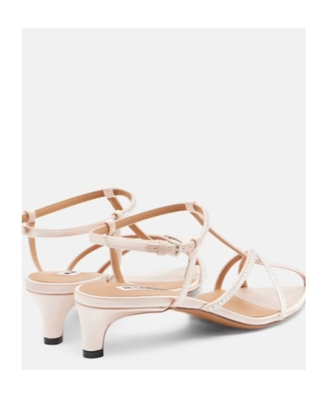 JIL SANDER Cage Crystal-embellished Leather Sandals