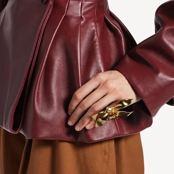 Balenciaga Bloom Pinky Ring In Shiny Gold