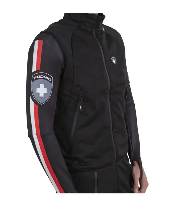 PODHIO Logo-print Zip-up Gilet - Black