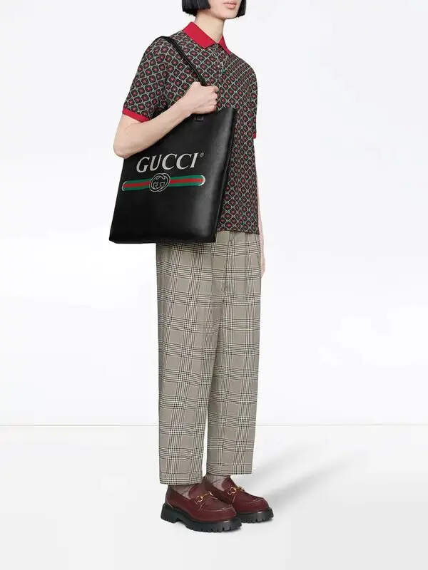 Gucci Logo-print Leather Tote Bag