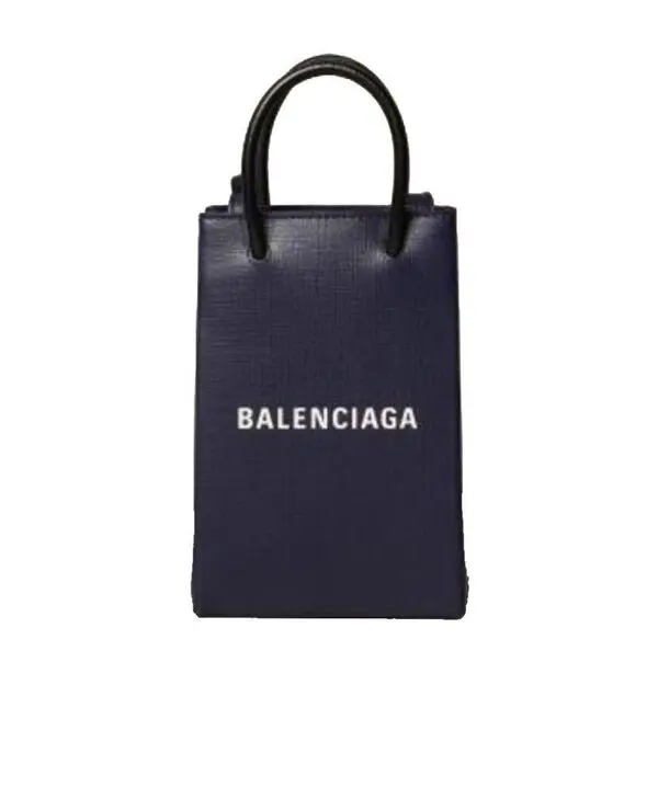 Balenciaga Shopping Phone Holder Handbag - Black