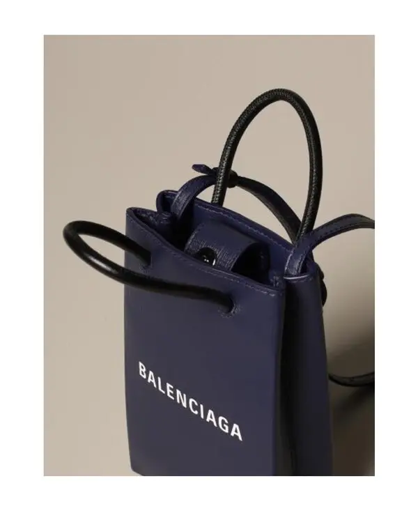 Balenciaga Shopping Phone Holder Handbag - Black