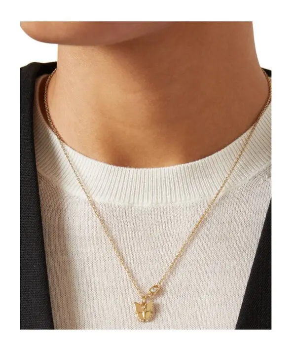 COACH Chain Linked Necklace With Butterfly Pendant