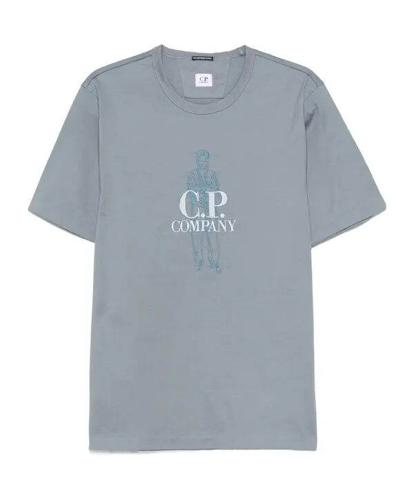 C.P. COMPANY British Sailor-embroidery T-shirt - Gray