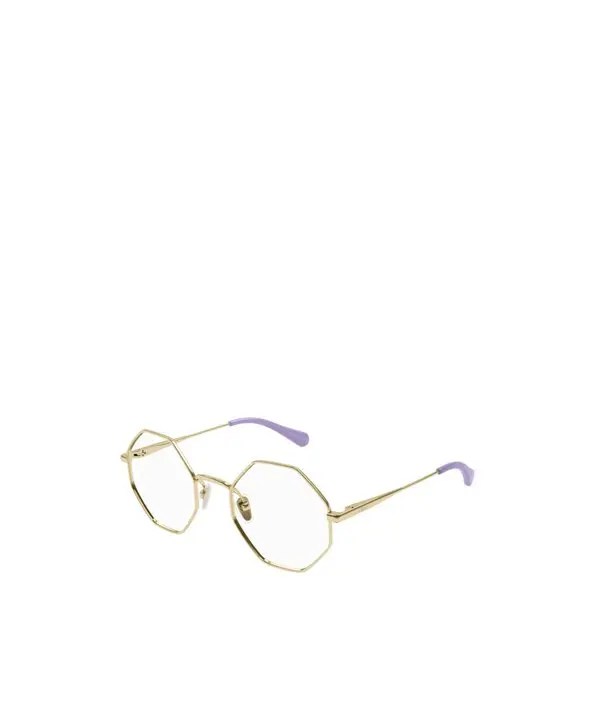 Chloé Hexagonal Frame Glasses - Gold
