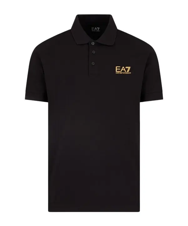 EA7 Herren Buttoned Polo Shirt - Black