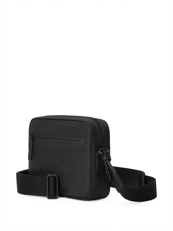 Gucci Monogrammed Zip-up Crossbody Bag - Black