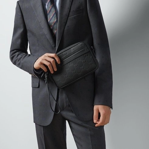 Gucci Monogrammed Zip-up Crossbody Bag
