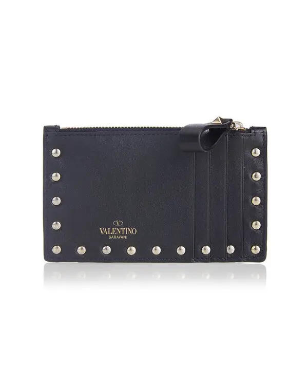 Valentino Garavani Roskstud Zip-up Coin Purse - Black