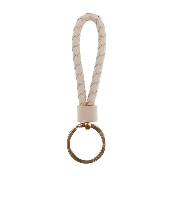 Bottega Veneta Intreccio Key Ring - Nude