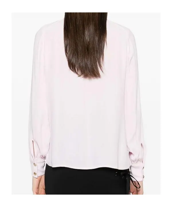 Elisabetta Franchi Tie Neck Georgette Blouse - White