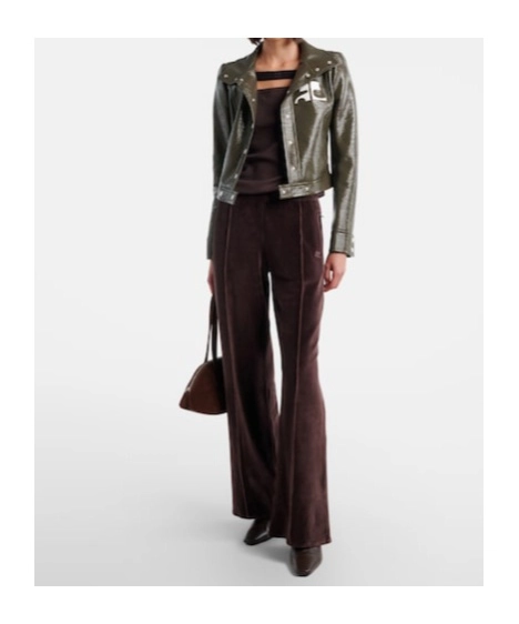 COURREGES Cotton-blend Velvet Sweatpants