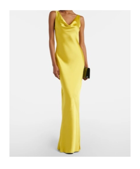 Norma Kamali Maria Satin Gown - Yellow
