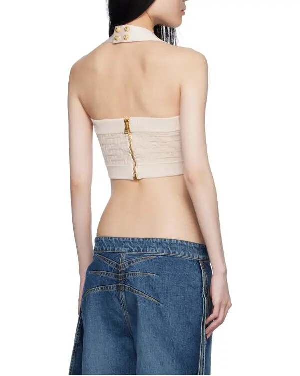 Balmain Pb Labyrinth-pattern Top - Beige