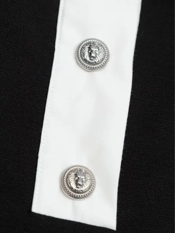 Balmain Long-sleeved Dress With Lapels And Logo Detail