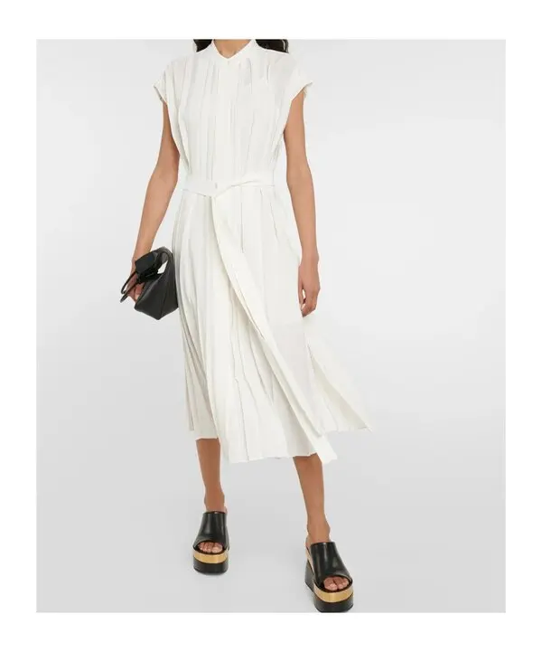 JOSEPH Davidge Pleated Midi Dress - White