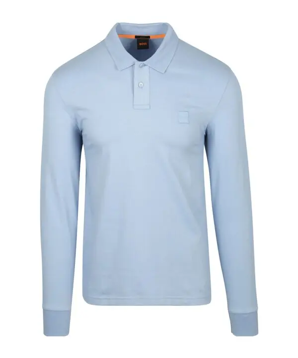 Hugo Boss Long-sleeved Polo Shirt - Light Blue