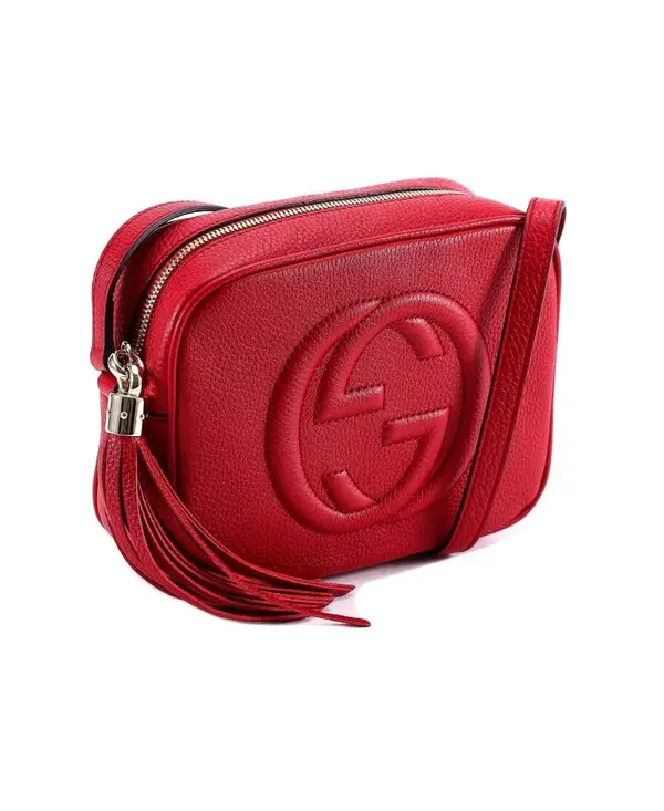 Gucci Soho Disco Small Leather Shoulder Bag - Red