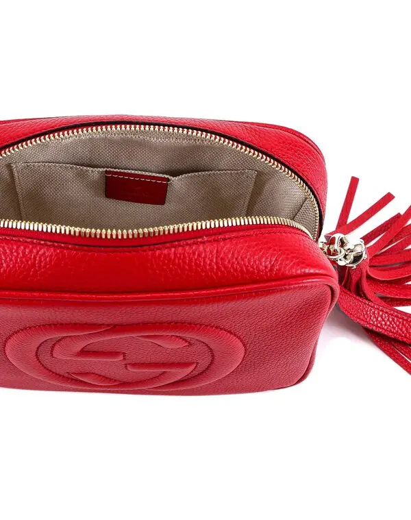 Gucci Soho Disco Small Leather Shoulder Bag - Red