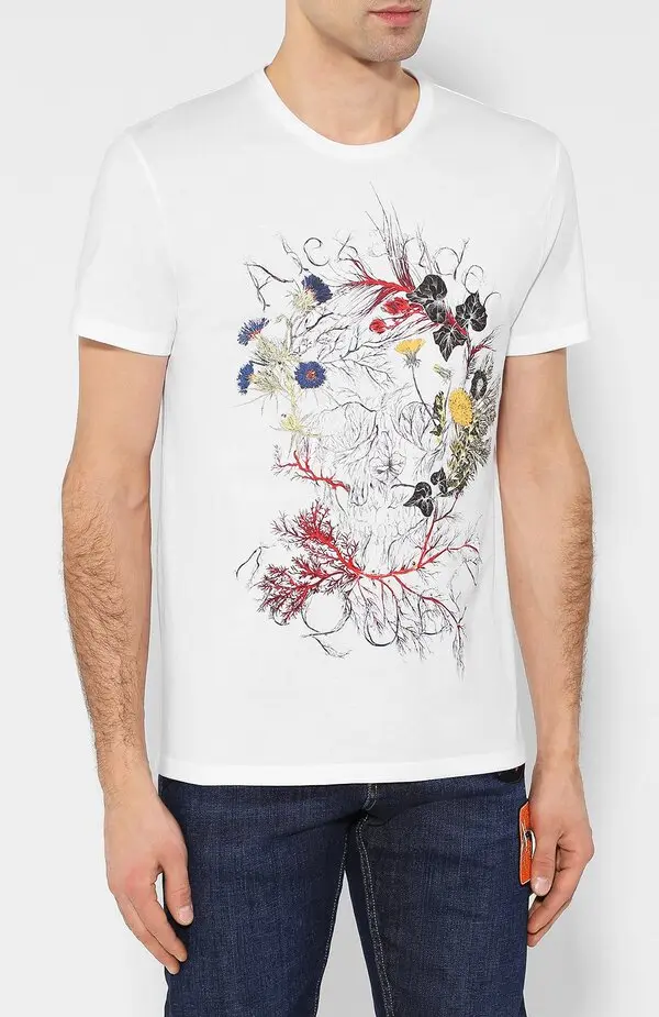 Alexander McQueen Botanical Logo Print T-shirt