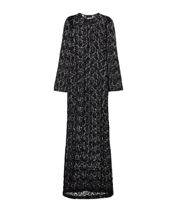 NILI LOTAN Lace Long-sleeved Dress - Black