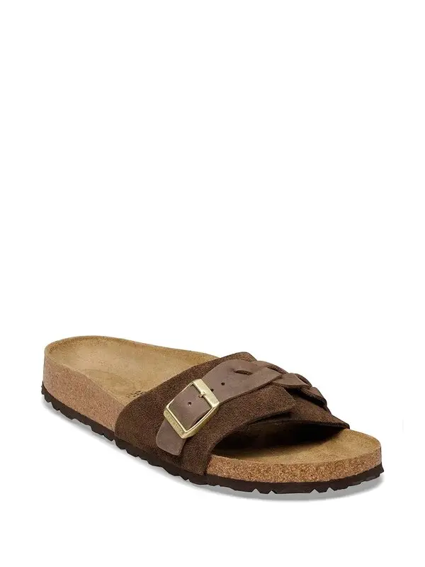 BIRKENSTOCK Braided Buckle-fastening Flat Sandals - Brown