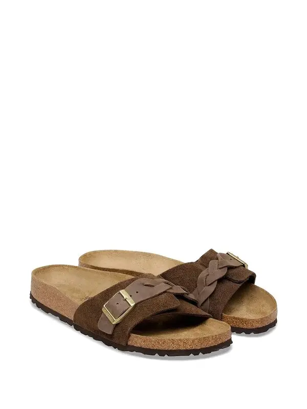 BIRKENSTOCK Braided Buckle-fastening Flat Sandals - Brown