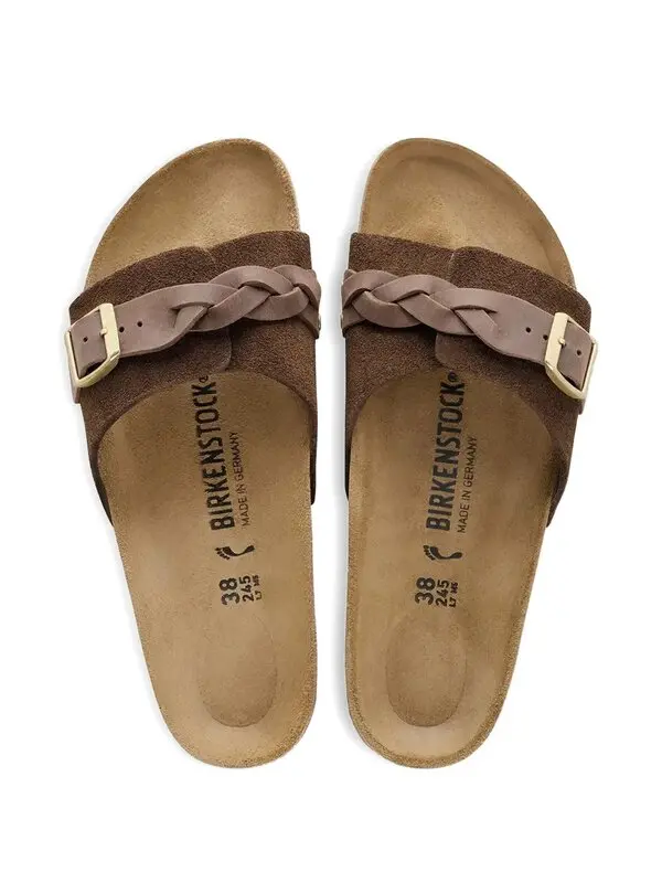 BIRKENSTOCK Braided Buckle-fastening Flat Sandals - Brown