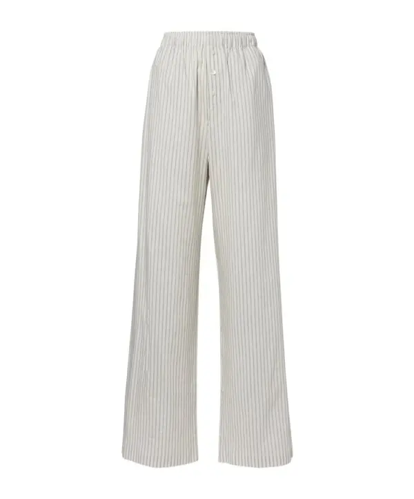 RÓHE Striped Silk And Cotton Wide-leg Pants - White