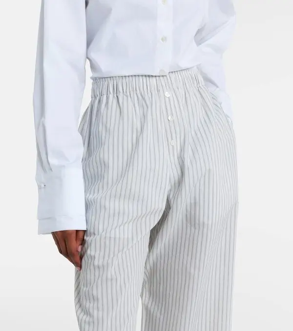 RÓHE Striped Silk And Cotton Wide-leg Pants