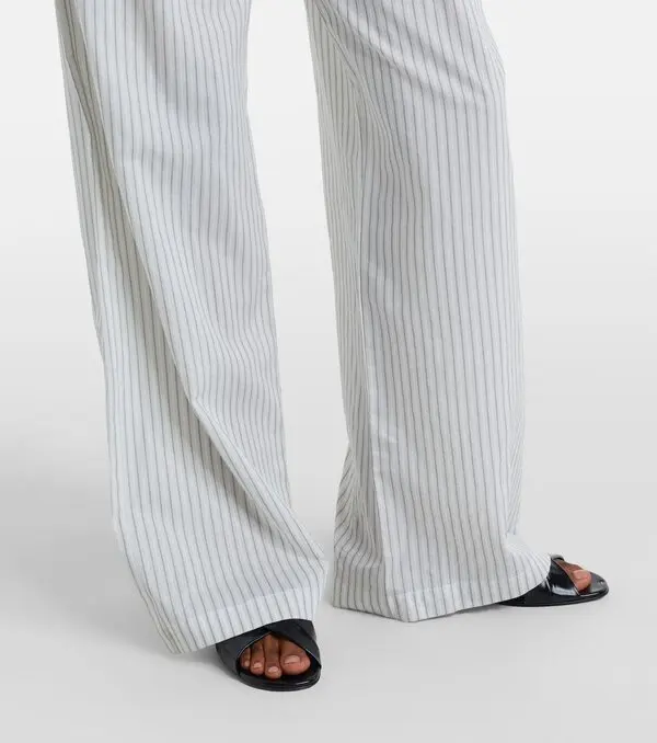 RÓHE Striped Silk And Cotton Wide-leg Pants