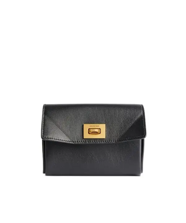 Balenciaga Rodeo Card Holder With Flap - Black