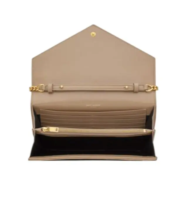 Saint Laurent Cassandre Matelassé Chain Wallet