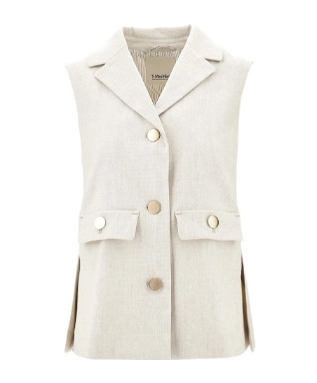 Max Mara S. Caroline Button-up Waistcoat - White