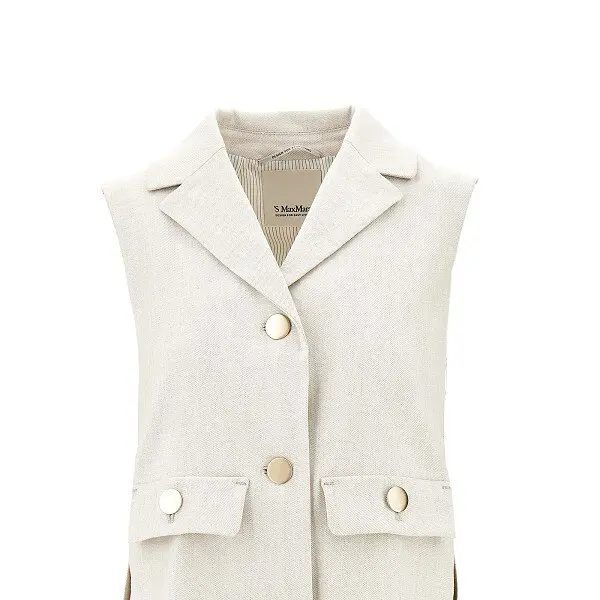Max Mara S. Caroline Button-up Waistcoat - White