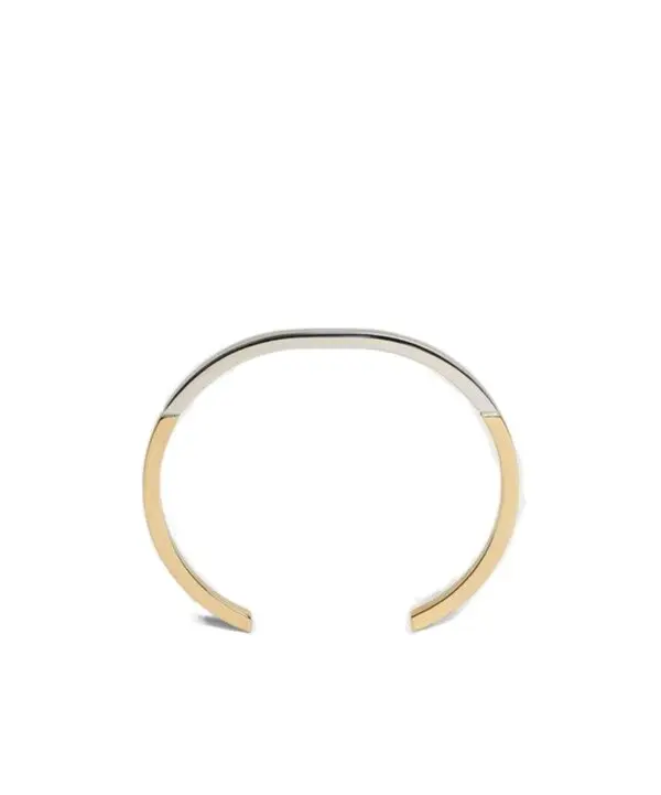 Celine Open Brass Bracelet With Rhodium And Gold Finish - No