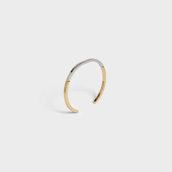 Celine Open Brass Bracelet With Rhodium And Gold Finish