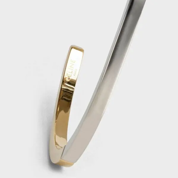 Celine Simple Forms Silver Bracelet In Brass With Rhodium And Gold Finish