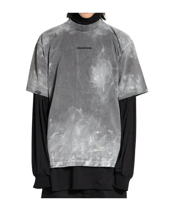 Balenciaga Paint Detailed Crewneck T-shirt
