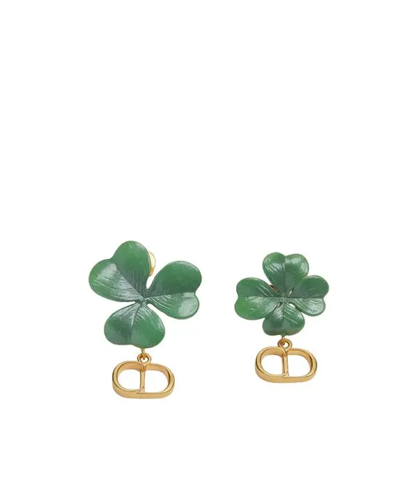 Dior Clover Earrings - Green
