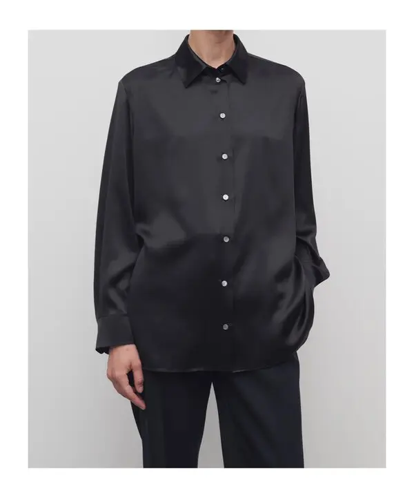THE ROW Long-sleeve Silk Shirt