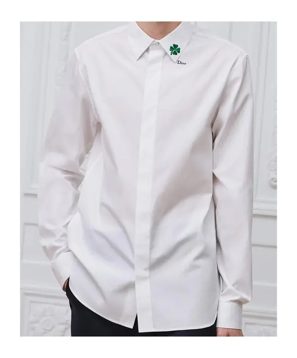 Dior Shirt With Clover Embroidery