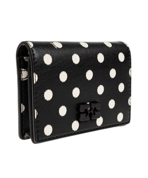 GANNI Bou Card Holder With Flap With Dots