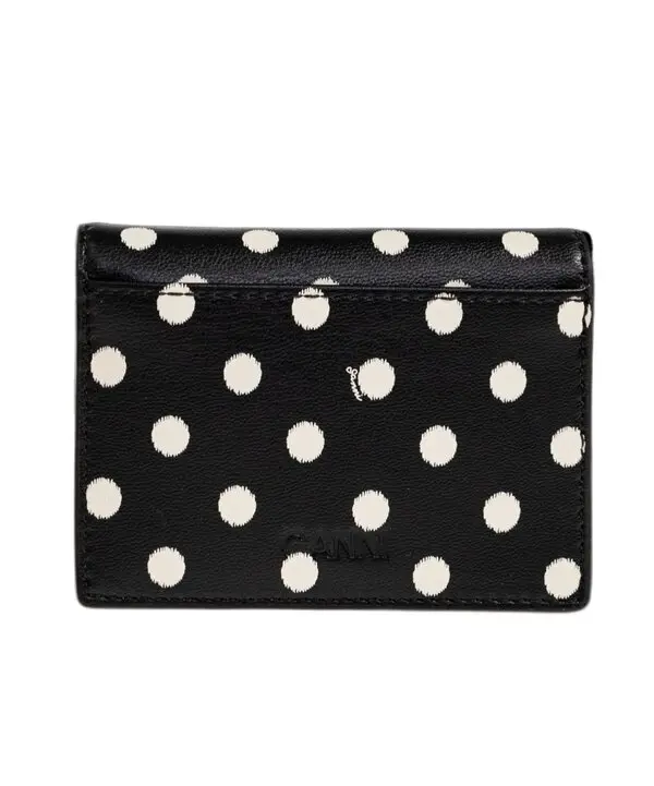 GANNI Bou Card Holder With Flap With Dots