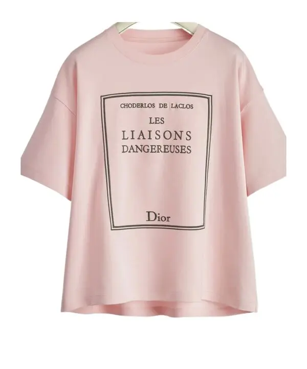 Dior Book Cover Oversized Cropped T-shirt - Pink